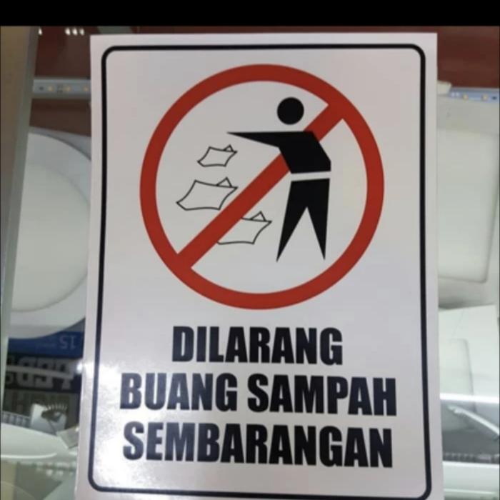 Jual SIGN STICKER DILARANG BUANG SAMPAH UKURAN 20X30CM - Kota Medan ...