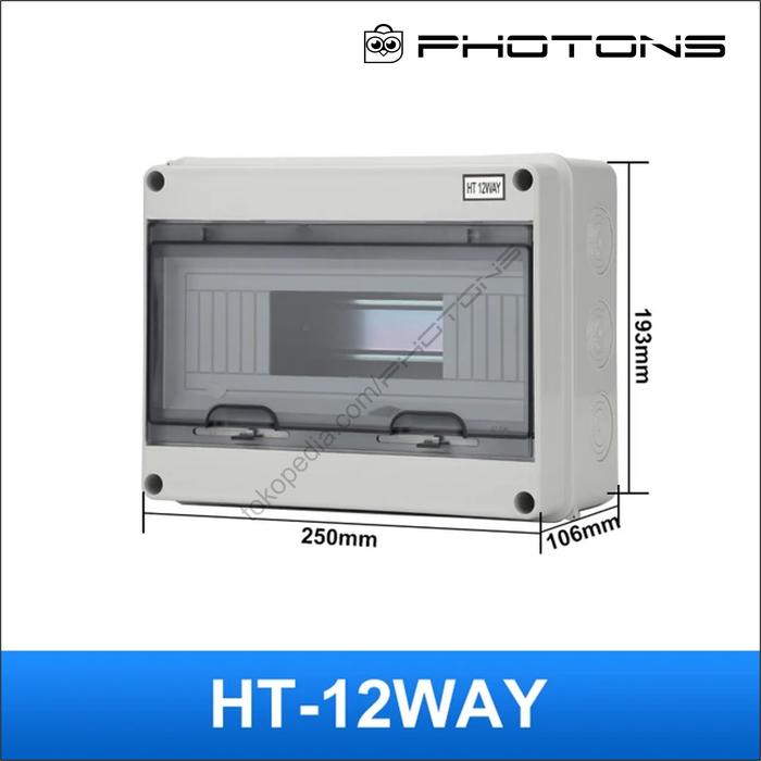 Jual HT Series Waterproof IP65 Distribution MCB Box 2/5/8/12/15/18/24 WAY - 12WAY - Jakarta ...