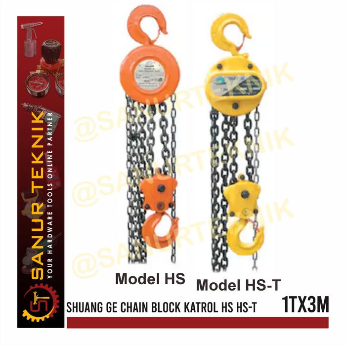 Jual SHUANG GE Chain Block Hoist / Katrol HS HS-T 1T 1Tx3M 1T x 3M - Kota Surabaya - Sanur ...