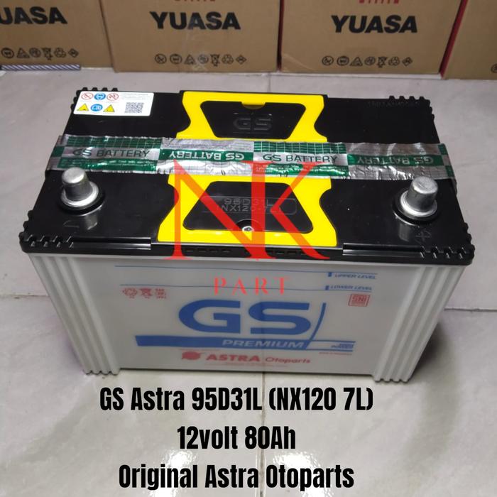 Jual Aki Mobil GS Astra 95D31L NX120 7L 12v 80Ah Original Accu Basah - Jakarta Timur - NK Part ...