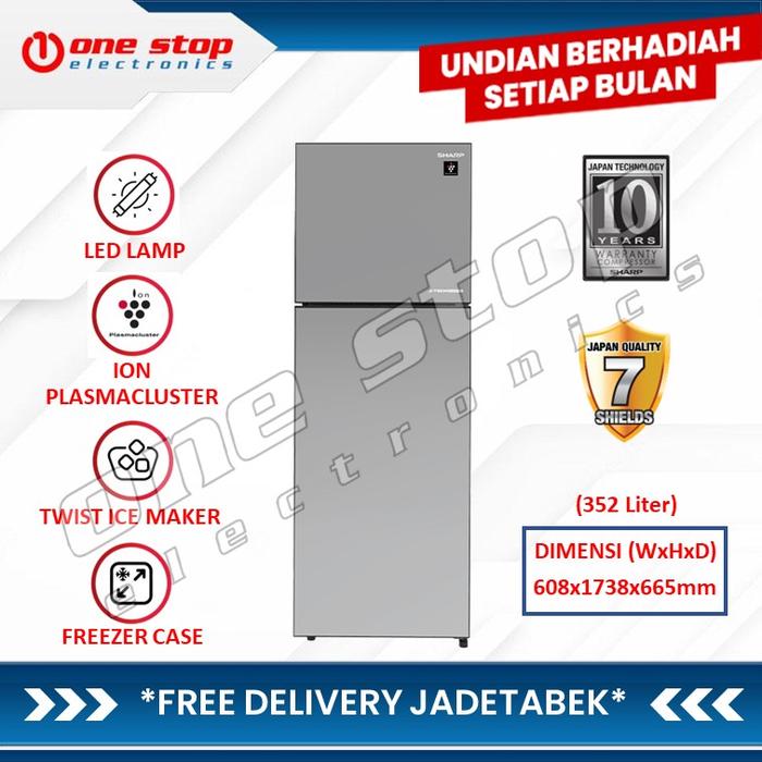 Promo SHARP SJ-456GI-MS Kulkas 2 Pintu Shine Series J-Tech Inverter 352L Cicil 0% 3x - Jakarta ...