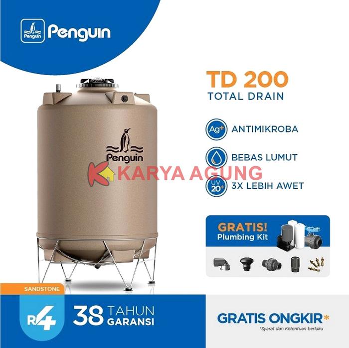 Jual Tangki Air PENGUIN Total Drain TD 200 2.000 Liter Toren Tandon ...