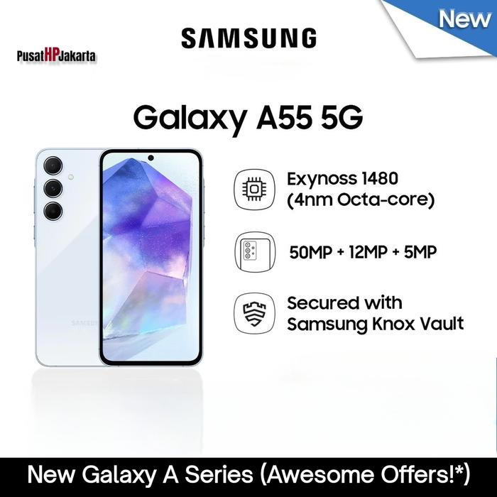 SAMSUNG Galaxy A55 5G (Awesome Iceblue, 256 GB) (8 GB RAM), 06/04/2024