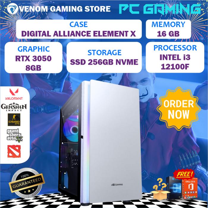 Jual PC Gaming Venom | i3-12100F | RTX 3050 8GB | 16GB | SSD | Alder ...