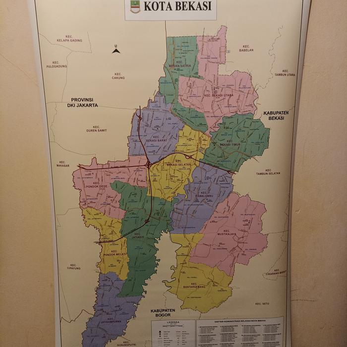 Jual peta kota bekasi peta dinding - Jakarta Barat - DEPO SUKSES ...