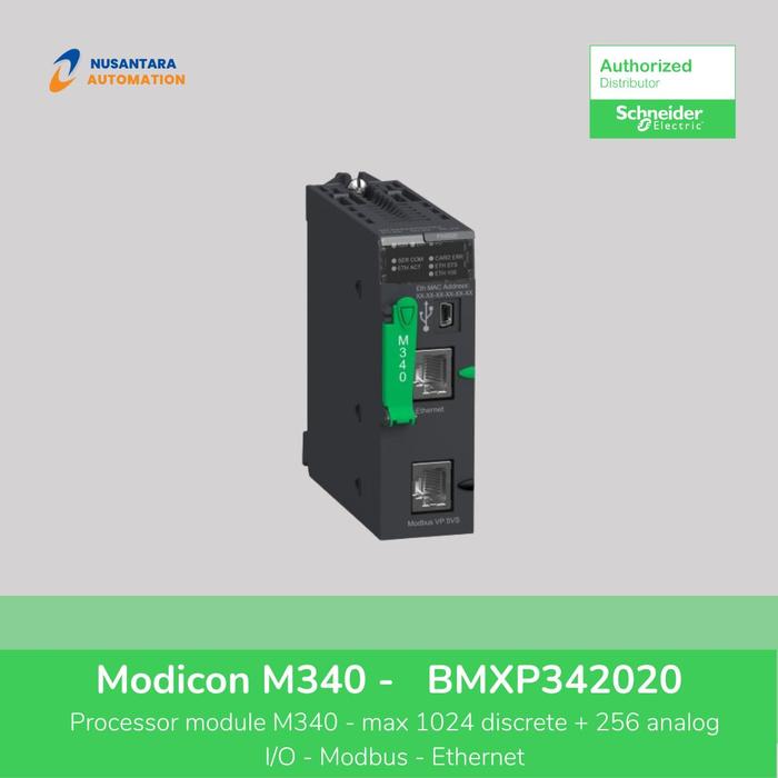 Jual Schneider Processor Module M340 - 1024 discrete - BMXP342020 - Kab ...