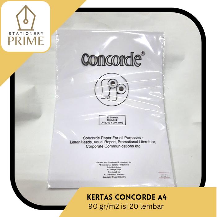 Jual Kertas Concorde 90gr A4 isi 20 lembar - Putih - Jakarta Timur - Stationery Prime | Tokopedia