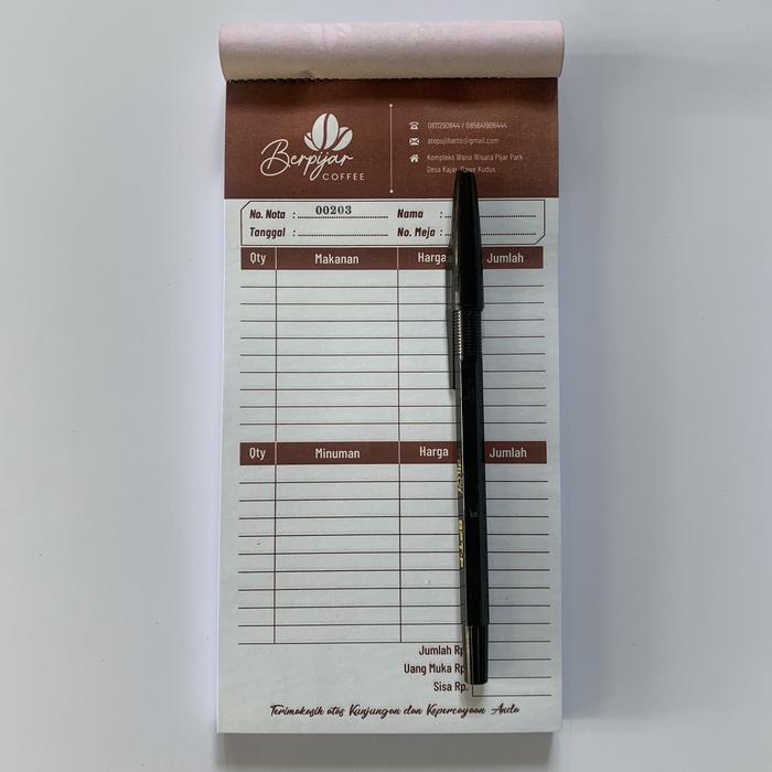Jual Cetak Nota Bon Ncr Untuk Restoran, Rumah Makan 1/3 Folio Rangkap 2 ...