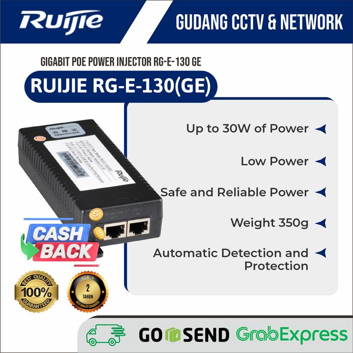 Jual RUIJIE RG-E-130(GE) Gigabit POE Power Injector RG-E-130 GE - Kota ...