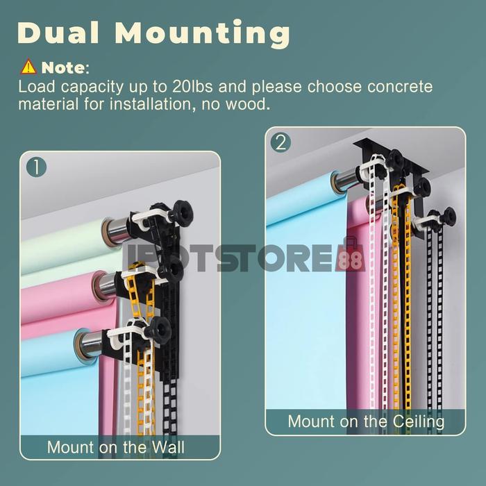 Jual Stand Backdrop Tiang Background Expander 3 Roller Pro Foto Studio ...