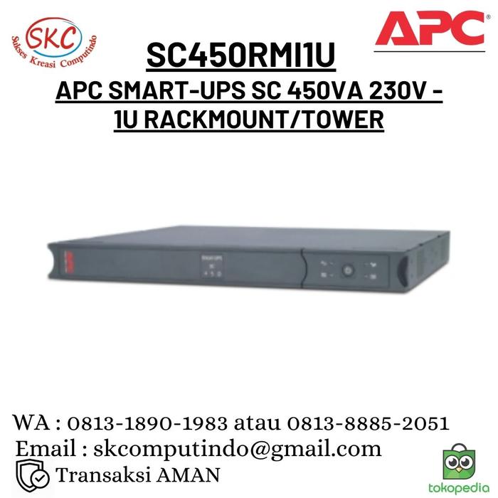 Jual APC SC450RMI1U Smart-UPS SC 450VA 230V - 1U Rackmount/Tower ...