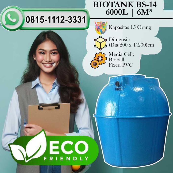 Jual Vertical Septictank Biotech Biofil Kapasitas 6000 Ltr 6M3 ...