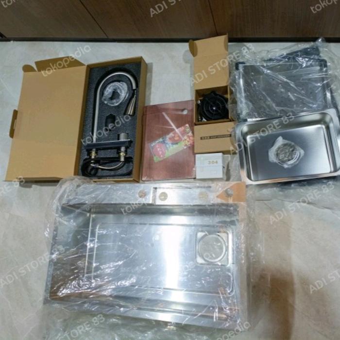 Jual Kitchen Sink Luxury 7545 Stainless Lengkap Kran Water Fall Di ...