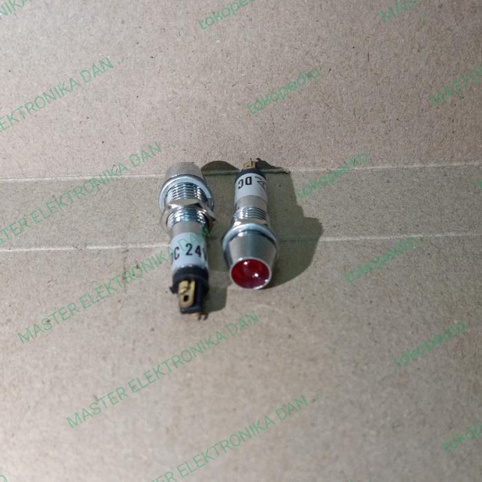 Jual 6887 lampu pilot indikator indicator lamp besi merah 24v 24volt dc ...