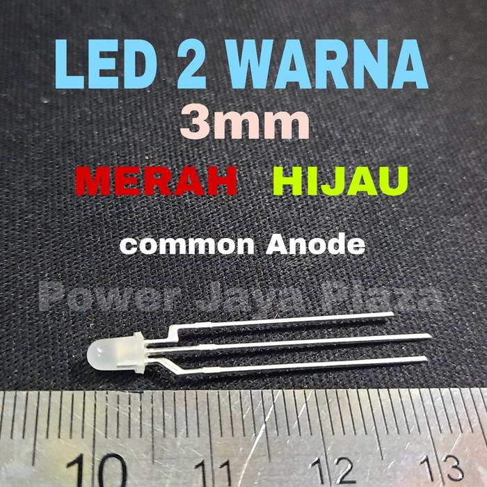 Jual LED 3mm 2Warna 2 warna MERAH HIJAU DOFF common Anode tengah - Kota ...
