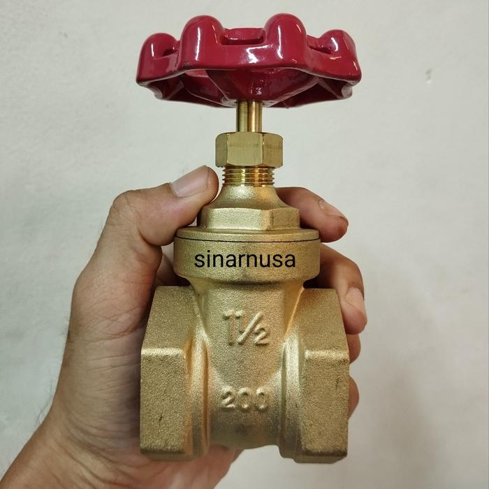 Jual Gate Valve Kuningan Bronze Brass Drat 1 1/2 " inchi - Gate ...