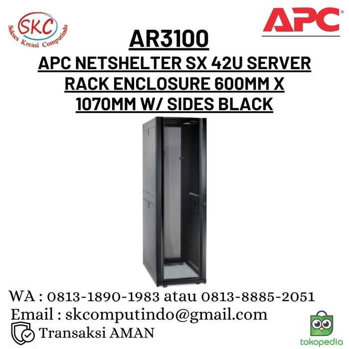Jual APC AR3100 APC NetShelter SX 42U Server Rack Enclosure 600mm x ...