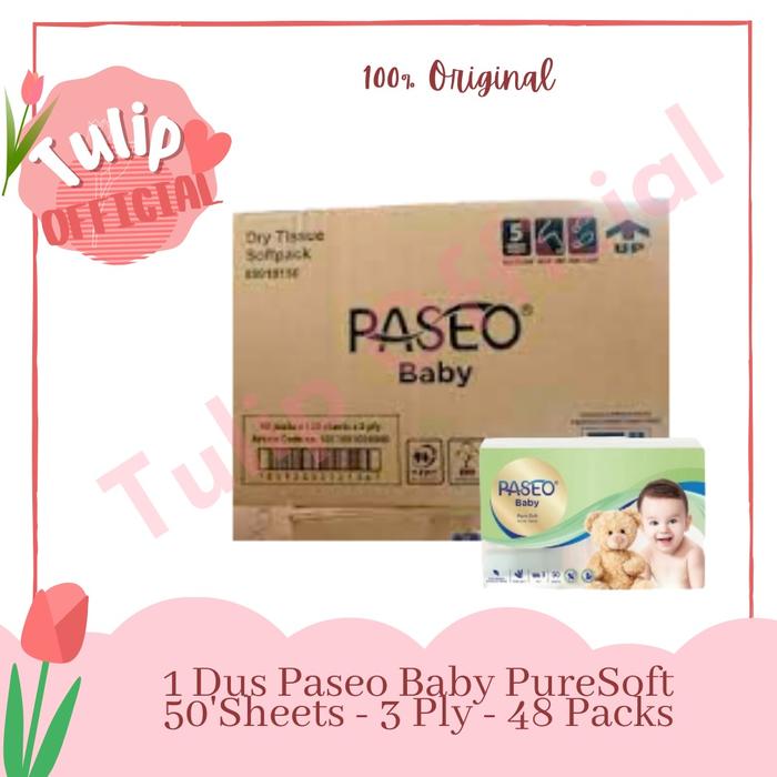 Jual Paket Hemat 5 Pack Tisu Paseo Baby Pure Soft Travel 50 Sheets 3 ...