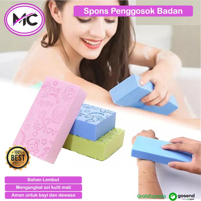 Jual Spons Mandi Pembersih Daki Badan Dewasa & Bayi Shower Puff Sponge ...