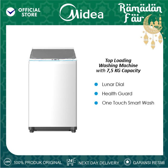 Promo Midea Top Load Washing Machine 7.5kg - MA100W75 - One Touch Smart ...