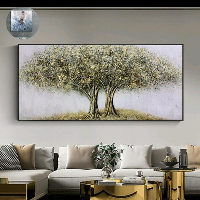 Jual lukisan pohon moderen plus frame - Kab. Bandung - Wafa art | Tokopedia