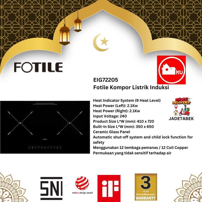 Jual Kompor Listrik Fotile Eig72205 Induction Hob Di Seller Owl Store ...