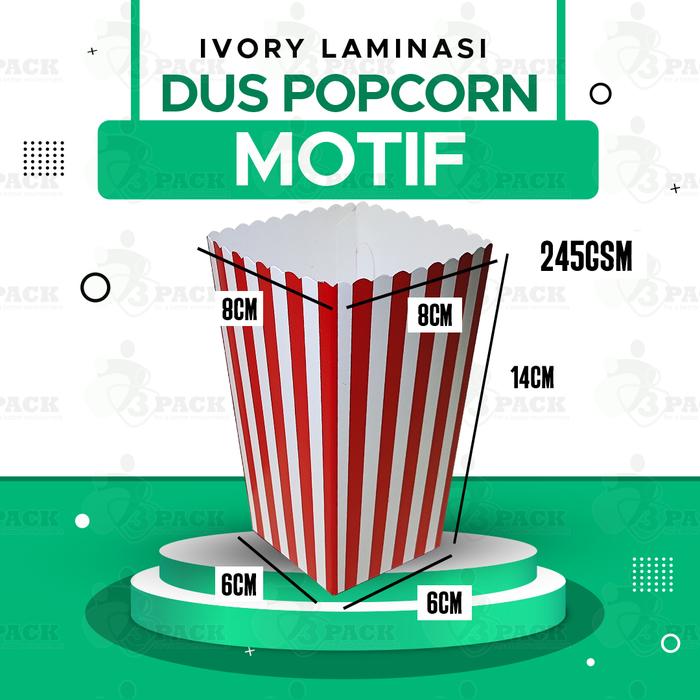 Jual dus popcorn ivory motif garis merah ukuran 14x8x8 lamimasi food ...