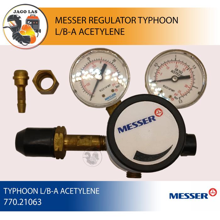 Jual Regulator Acetylene/Asetilin 1,5 Bar seri Typhoon MESSER ORIGINAL ...