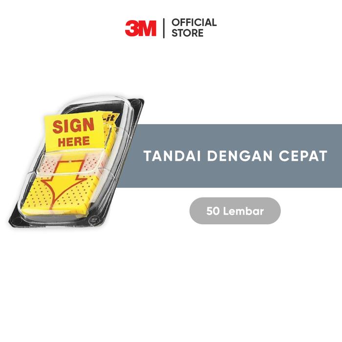 Promo 3M Post-it Sign Here, 680-9, Menempel kuat, 50 lembar, 1x1.7 inci, U - Kab. Tangerang - 3M ...
