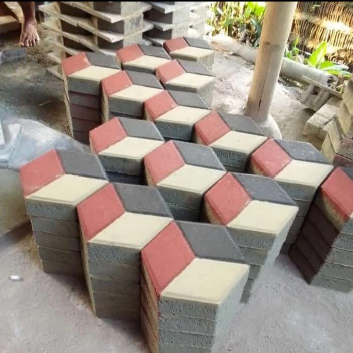 Jual paving block paving 3 dimensi konblock 3 dimensi paving warna - Kab. Purwakarta - roster ...