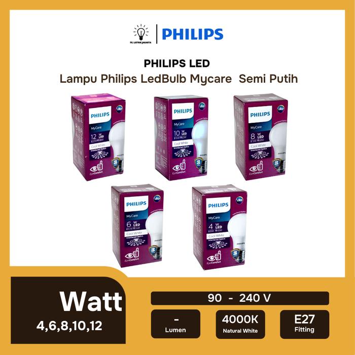 Promo Lampu Bohlam Philips LED Bulb 4W 6W 8W 10W 12W 14.5W 19W E27 ...
