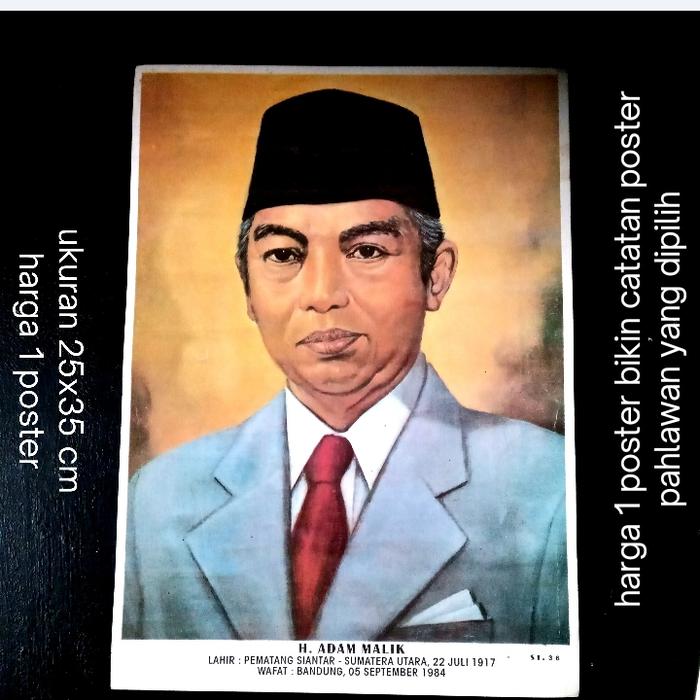 Jual POSTER PAHLAWAN H ADAM MALIK /BUYA HAMKA / PANGLIMA POLEM/dewi ...