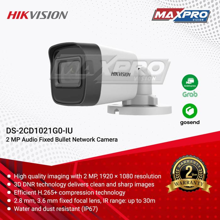 Jual DS-2CD1021G0-IU - HIKVISION IP 2MP AUDIO BULLET CAMERA - Jakarta Barat - Maxpro Vision ...