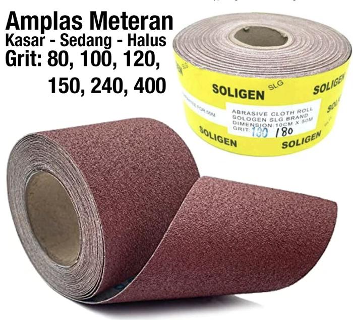 Jual Amplas ampelas Meteran Kasar Halus rol Ukuran 80 100 120 150 240 ...