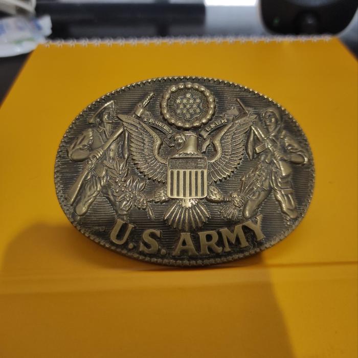 Jual Belt Buckle Gesper Vintage US Army Award Design Medals ADM made in ...