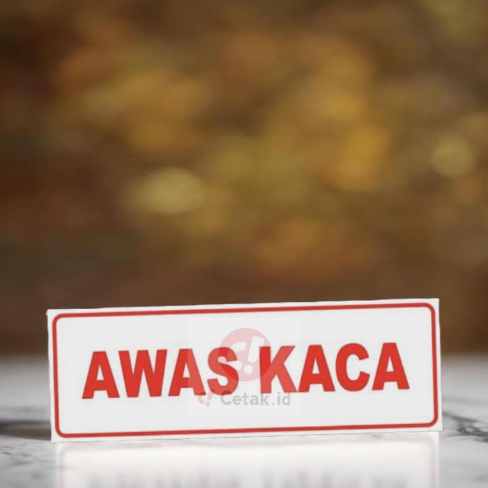 Jual Sign akrilik Awas Kaca - Hitam, 5cm x 20cm - Jakarta Barat - Cetak ...