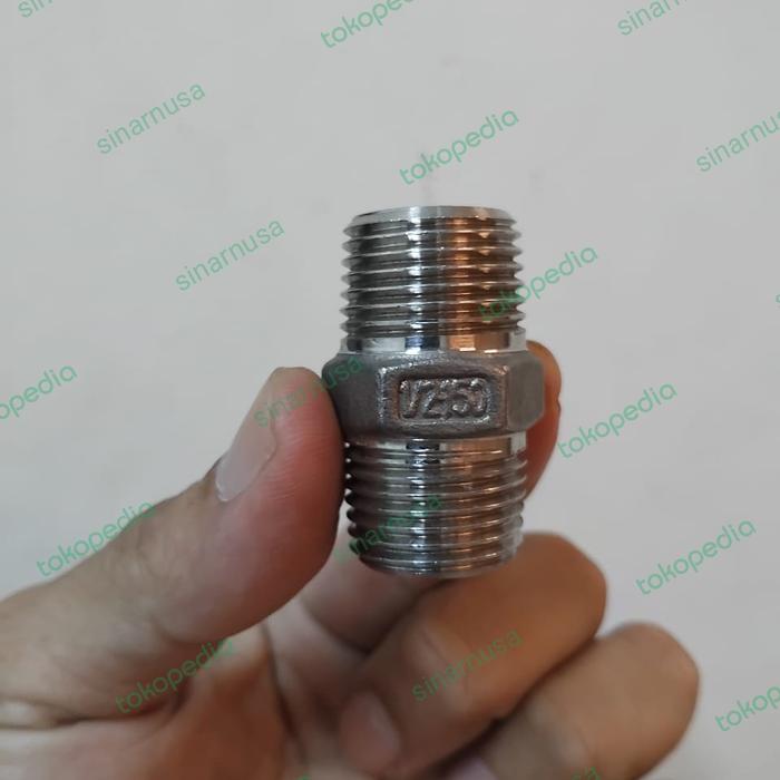 Jual Double Nepel Stainless SS 316 1/2 " inchi DN 15 - Jakarta Barat ...