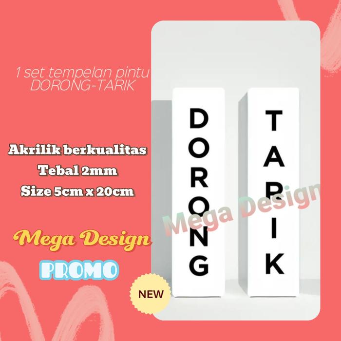 Jual Dorong Tarik Akrilik Label Acrylic Stiker Pintu Push Pull Tag ...