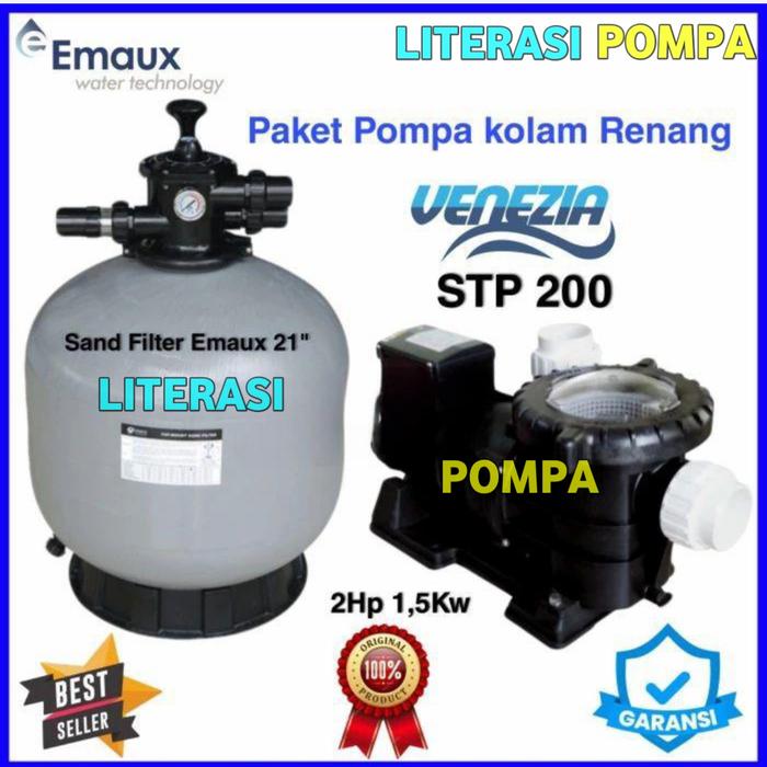 Jual Paket Pompa Kolam Venezia Stp-200 2Hp Sand filter emaux 21 inch ...