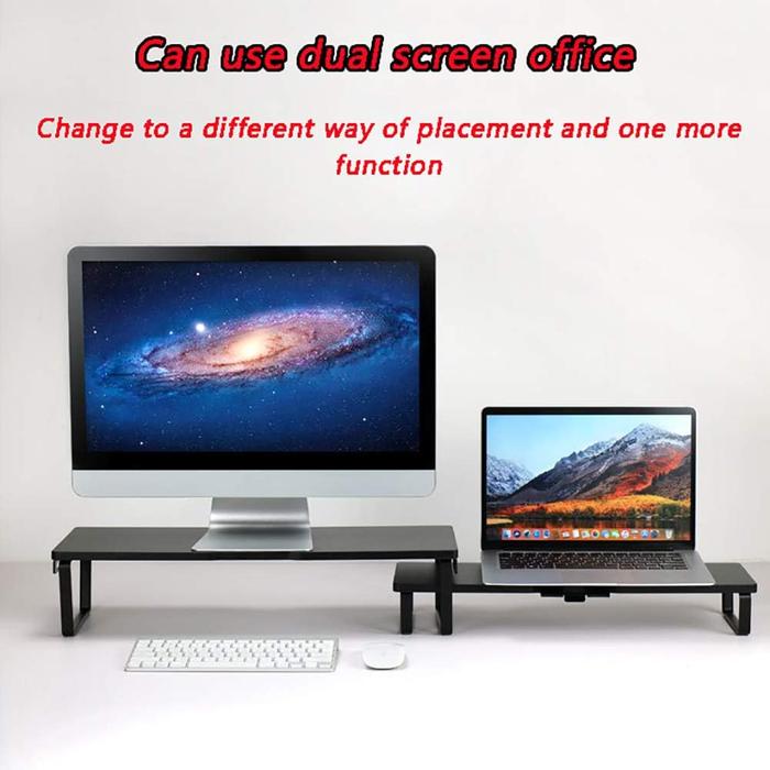 Jual Niki Deskmount Monitor Stand Kayu Minimalis Double Riser Stand Di ...