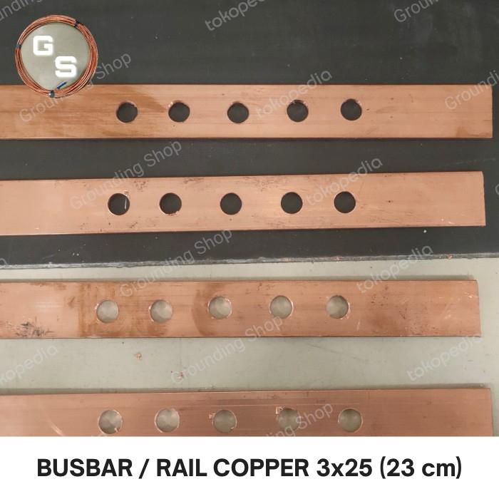 Jual BUSBAR TEMBAGA / RAIL COPPER Tebal 3 mm X Lebar 25 mm PANJANG 23 ...