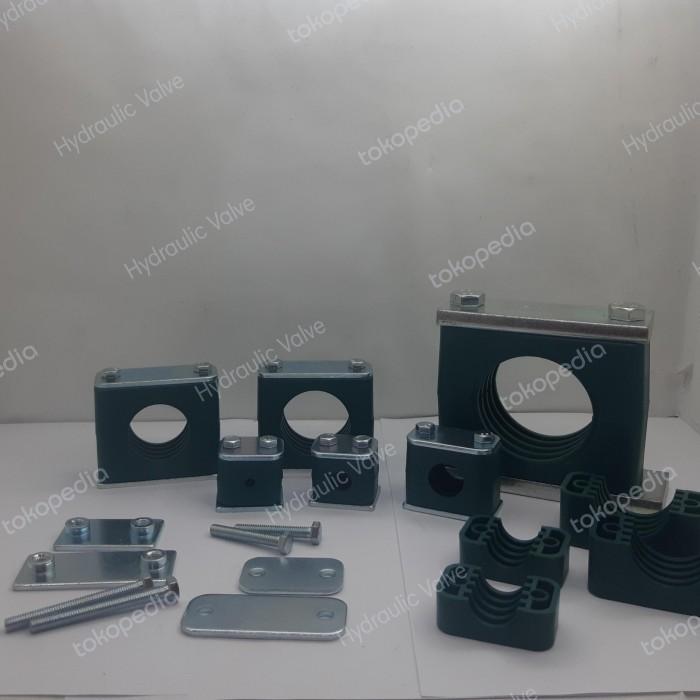 Jual Hydraulic pipe clamp tubing 1 inch lobang 1 klem pipa hidrolik 25 mm - Jakarta Barat ...