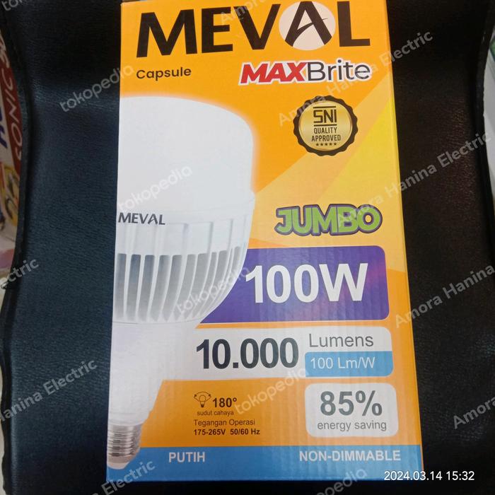 Jual Lampu Led Meval MAXBrite Jumbo E27 E40 100 W 100 Watt Cahaya putih ...