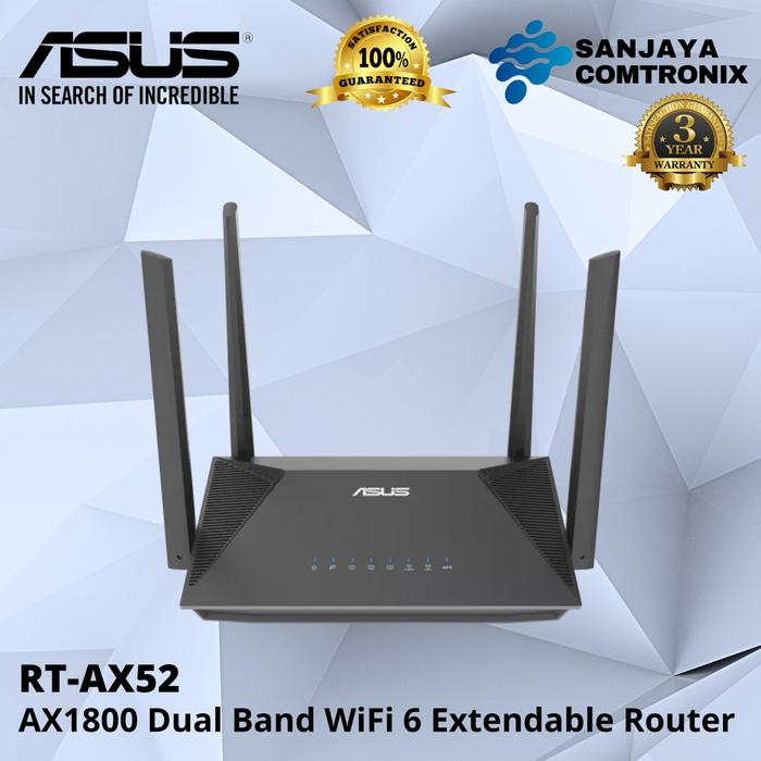 Jual ASUS RT-AX52 (AX1800) Dual Band WiFi 6 Extendable Router - Jakarta ...