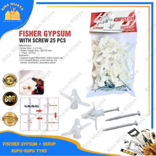 Jual Skrup + Piser gypsum isi 25 set/Rumah Skrup Gypsum Dengan Skrup ...