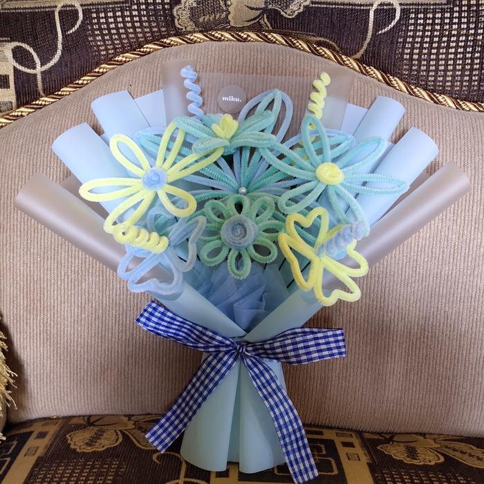 Jual Buket bunga kawat bulu / Pipe cleaner bucket / Fabula Series ...