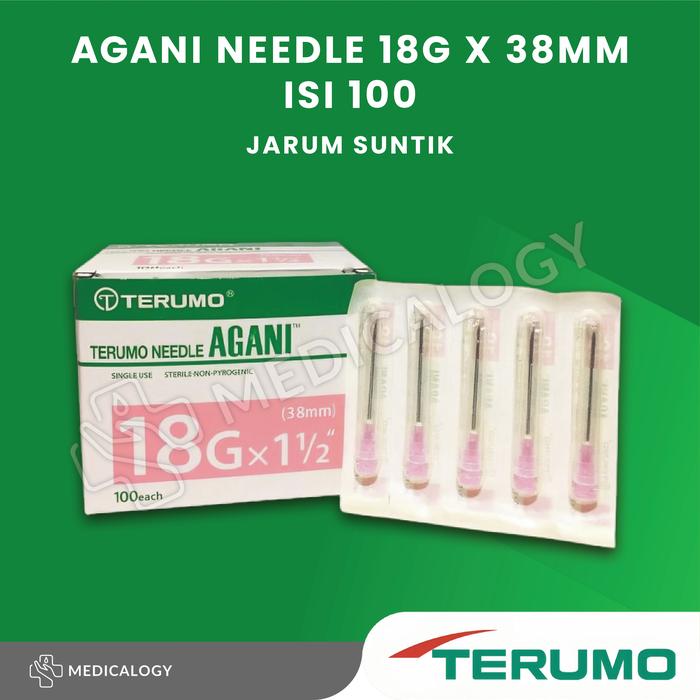 Jual Terumo Agani Needle 18G x 38mm Per Box isi 100 pcs | Jarum Suntik ...