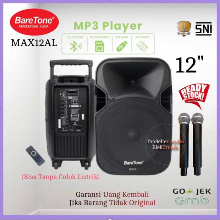 Jual PORTABLE WIRELESS BARETONE MAX 12 AL ORIGINAL USB BLUETOOTH ...