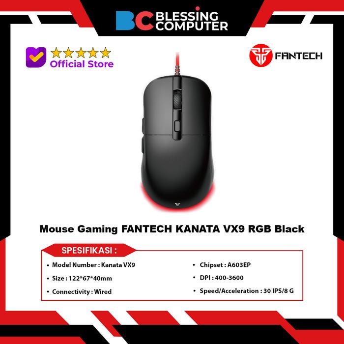 Jual Mouse Gaming FANTECH KANATA VX9 RGB Black - Kota Denpasar ...