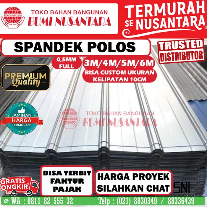 Jual Spandek 0,5mm 3m 4m 5m 6m Galvalum AZ100 Atap Spandex Genteng Seng ...